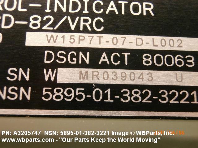 5895-01-382-3221 - INDICATOR CONTROL, A3205747, CD-82/VRC, CD82VRC ...