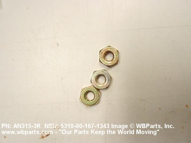 5310-00-167-1343 - HEXAGON PLAIN NUT, A1942, A6348, A63-48 | WBParts