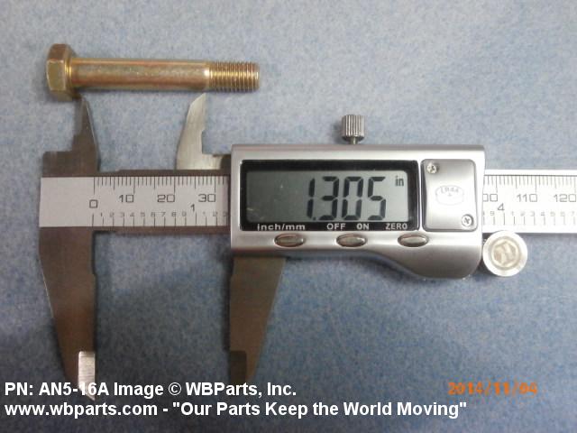 5306-00-151-2625 - MACHINE BOLT, AN516A, AN5-16A, 401194 | WBParts