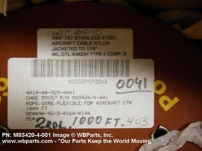 M83420-4-001 - WIRE ROPE | WBParts