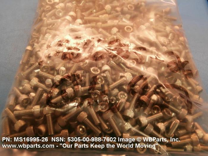 5305-00-988-7602 - SOCKET HEAD CAP SCREW, MS1699526, MS16995-26 ...