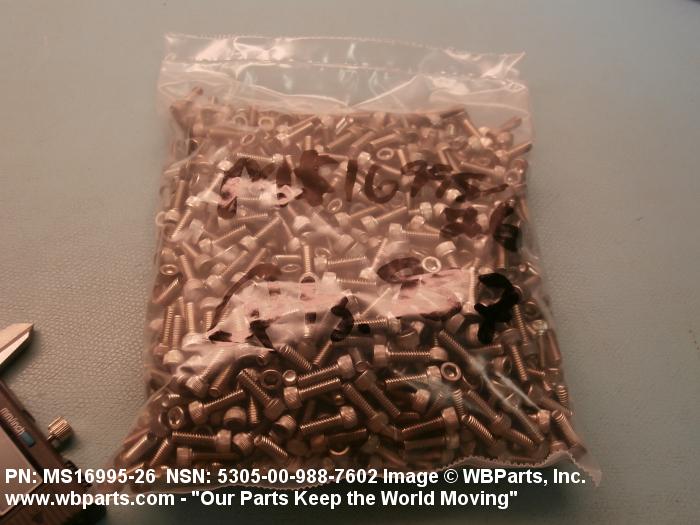5305-00-988-7602 - SOCKET HEAD CAP SCREW, MS1699526, MS16995-26 ...