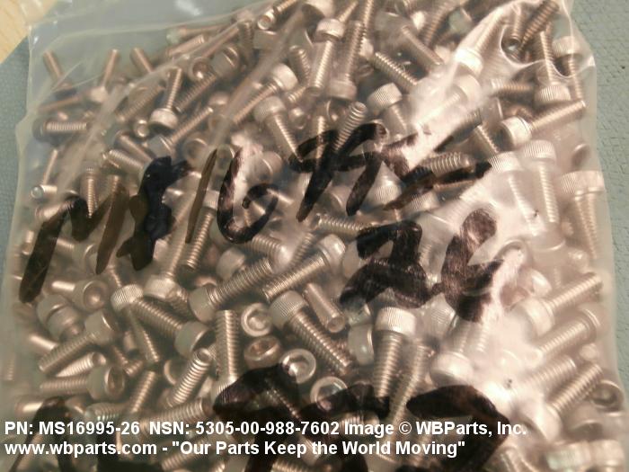 5305-00-988-7602 - SOCKET HEAD CAP SCREW, MS1699526, MS16995-26 ...