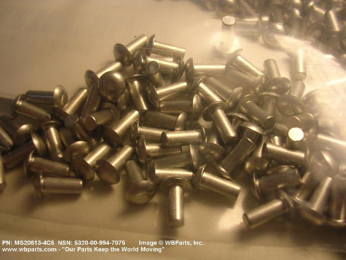 5320-00-994-7075 - SOLID RIVET, MS206134C5, MS20613-4C5, 00-994-7075 ...