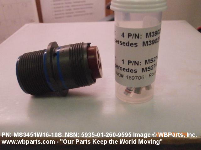 5935-01-260-9595 - ELECTRICAL PLUG CONNECTOR, MS3451W1610S, MS3451W16 ...