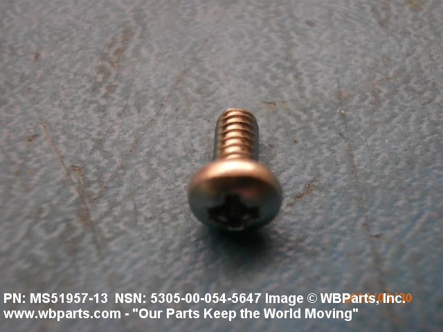 5305-00-054-5647 - MACHINE SCREW, MS1620013, MS16200-13, MS3521612 ...