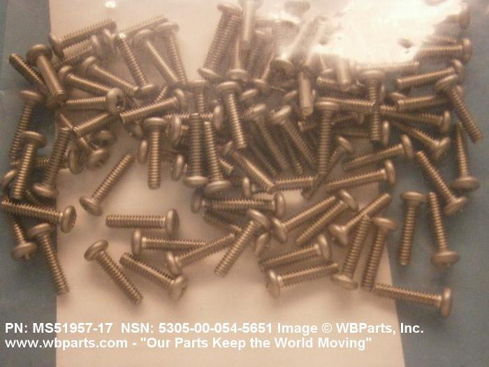 5305-00-054-5651 - MACHINE SCREW, MS3523317, MS35233-17, MS5159717 ...