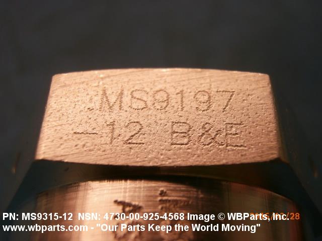 4730-00-925-4568 - TUBE CAP, MS931512, MS9315-12, 00-925-4568 | WBParts