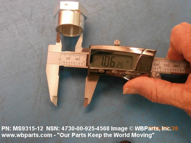 4730-00-925-4568 - TUBE CAP, MS931512, MS9315-12, 00-925-4568 | WBParts
