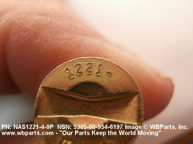 5305-00-954-6197 - MACHINE SCREW, NAS122149, NAS1221-4-9, NAS122149P | WBParts