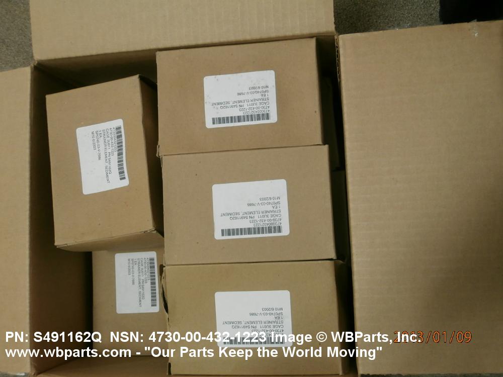 4730-00-432-1223 - SEDIMENT STRAINER ELEMENT, S491162Q, UPD 1223 ...
