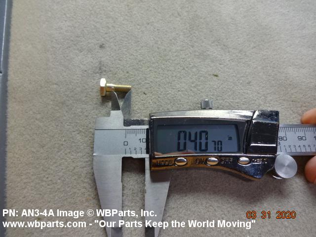 5306-01-497-8320 - MACHINE BOLT, AN34A, AN3-4A, 01-497-8320 | WBParts