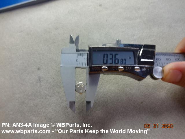 5306-01-497-8320 - MACHINE BOLT, AN34A, AN3-4A, 01-497-8320 | WBParts