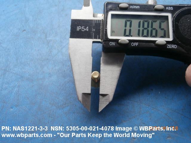 5305-00-021-4078 - MACHINE SCREW, NAS122133, NAS1221-3-3, 00-021-4078 | WBParts
