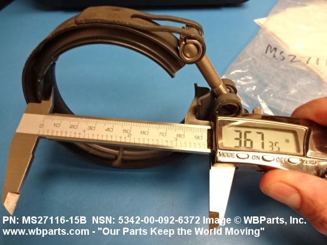 5342-00-092-6372 - GROOVED CLAMP COUPLING, MS2711615B, MS27116-15B, AS5355/3-15B | WBParts